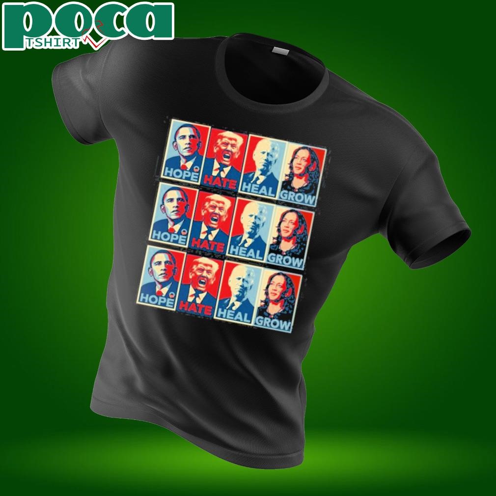 Kamala Harris 2024 Hope Hate Heal Grow shirt, hoodie and long sleeve tee